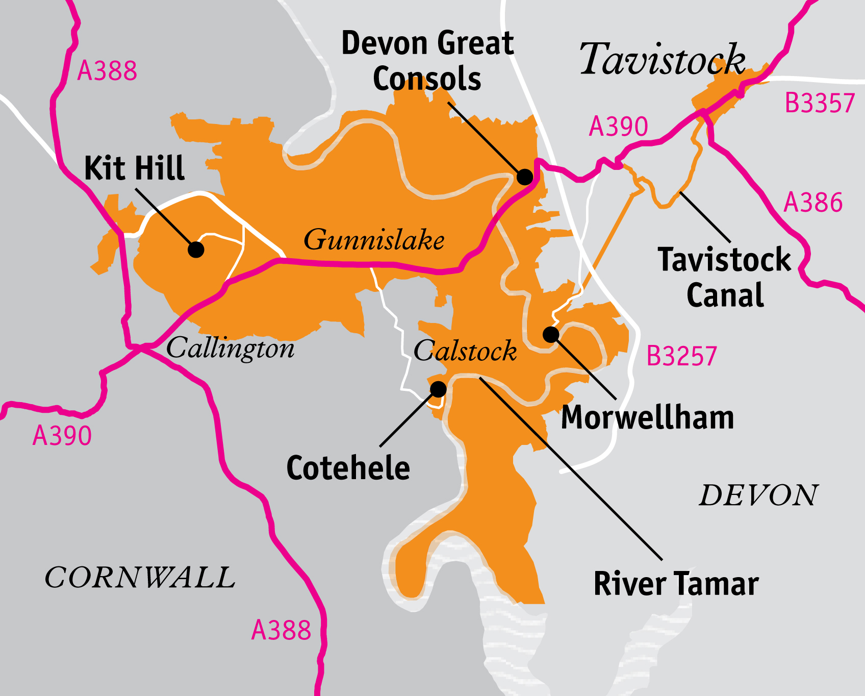 Cornish Mining WHS - Tamar Valley Mining District with Tavistock